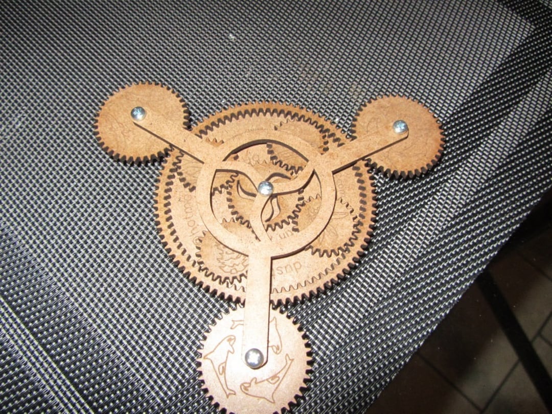 Gears, Toy, 3 Wheel Fidget Toy, DIY, Laser Cut, Interesting Invention ...