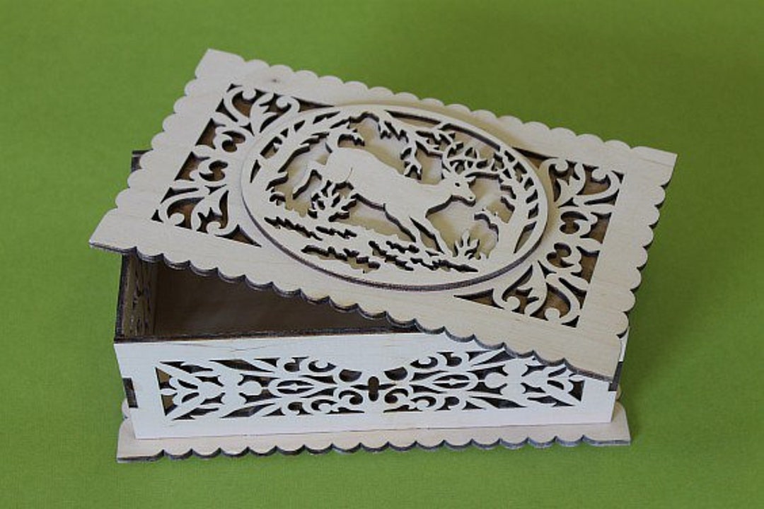 Shkatulka S Olenem Chertezh, Dxf and Cdr Vector File Download - Etsy