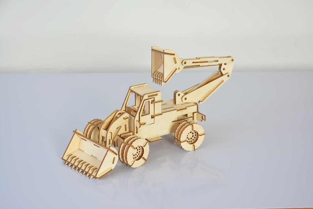Laser Cut Backhoe 3D Puzzle CDR, DXF, SVG File Download - Etsy