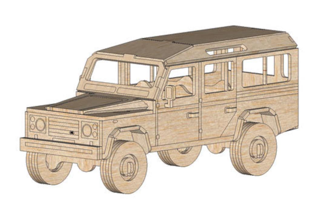 Land Rover Defender 110 3D Puzzle Model Kit Cdr and Dxf File ...