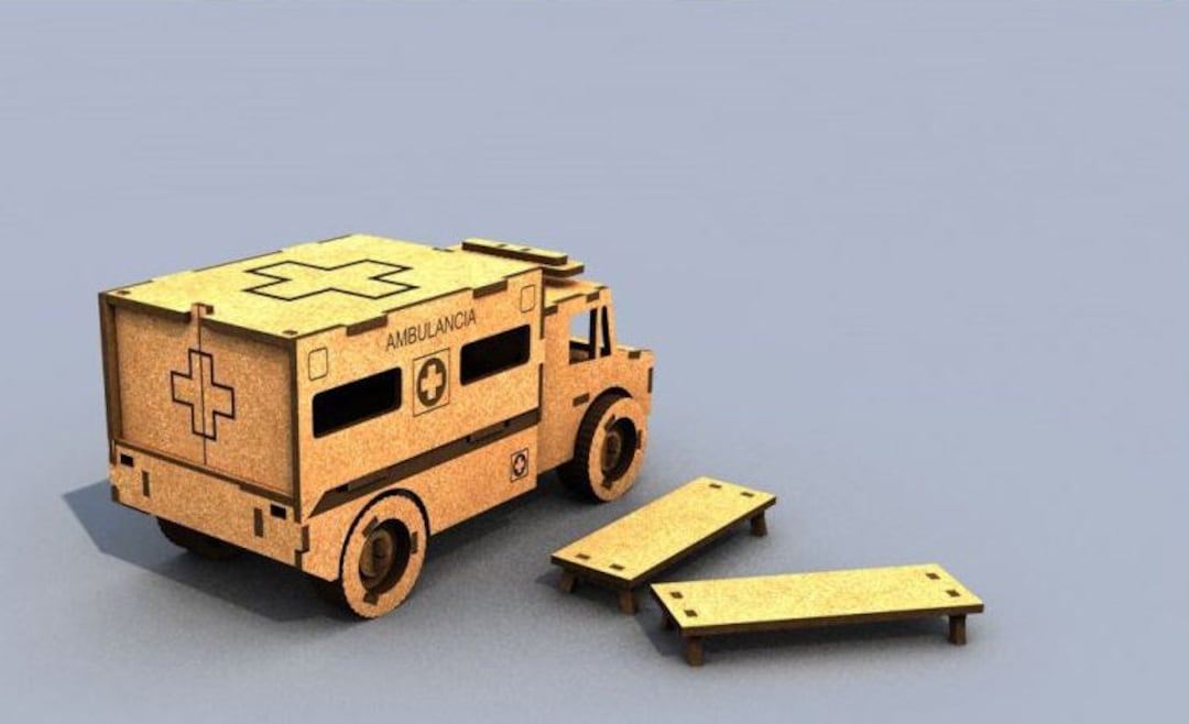 3d Puzzle Ambulance Vector Cdr and Dxf File - Etsy