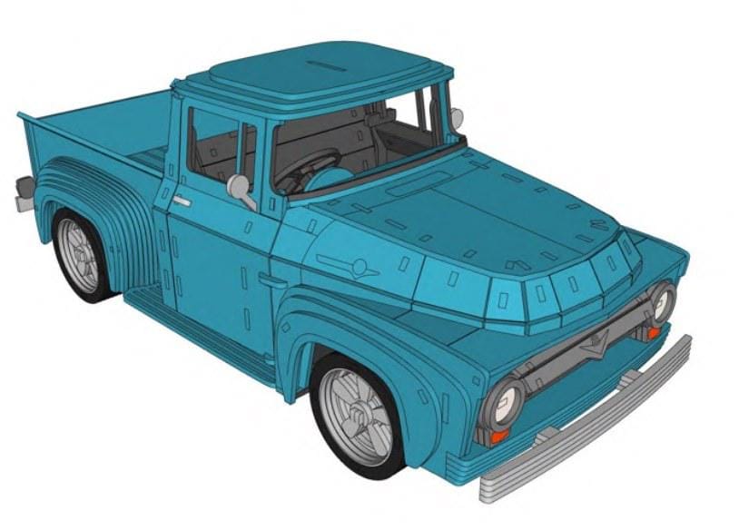 1956 Ford F100 Lasercut File Digital Cdr and Dxf With Assemble ...