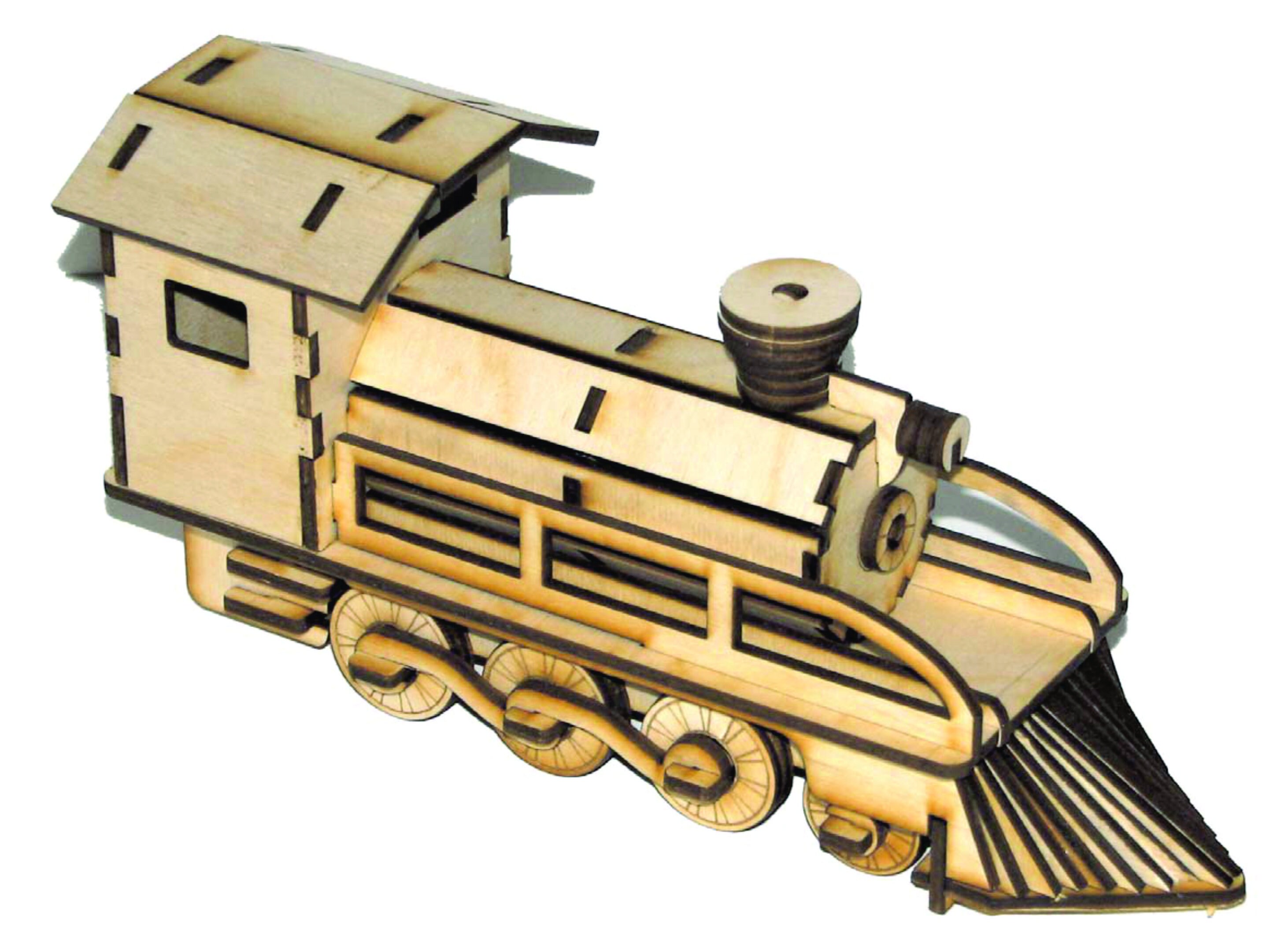 Locomotive 3D Puzzle MDF Laser Cut Design DXF File Version 16 - Etsy