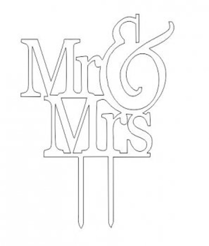 Mr And Mrs Cake Topper Laser Cut File Etsy