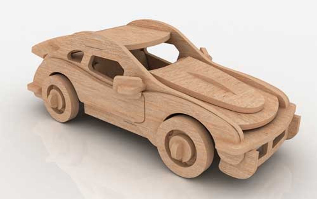 3D Wooden Puzzles Car DIY Model Kits Laser Cut Pattern, Cdr and Dxf ...