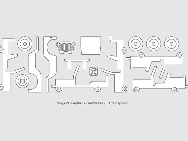 Willys MB Simplified Cnc/laser Cut File Download Cdr and Dxf - Etsy