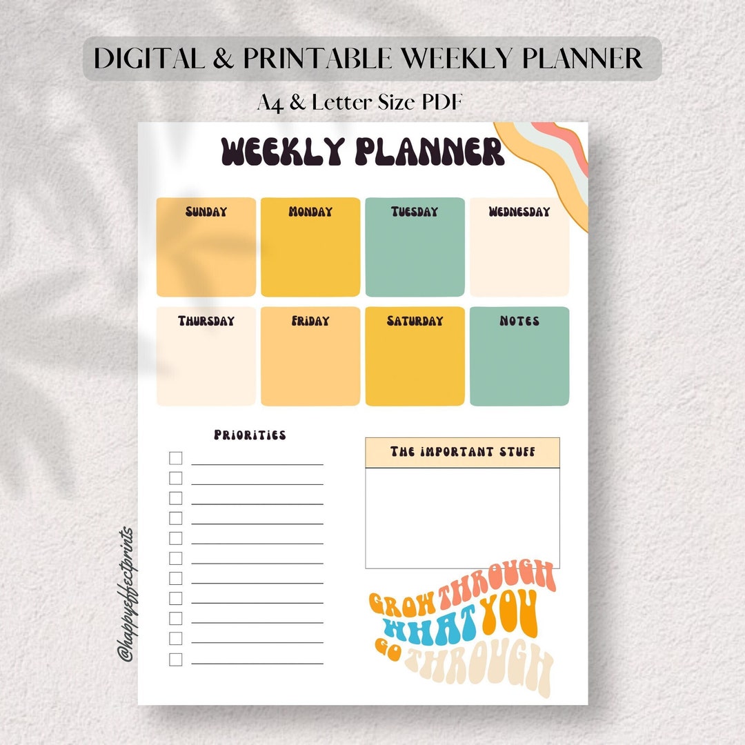 Printable Weekly Planner | Goodnotes Week Planner | 2023 Digital ...