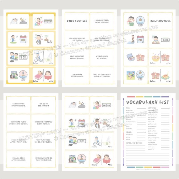 Flashcards Daily Routine English Esl Worksheets For