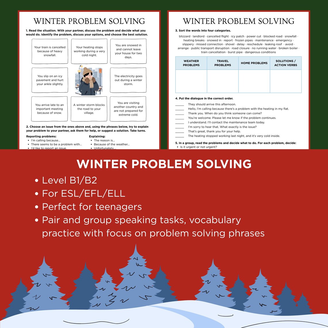 Winter & Christmas ESL Bundle B1–B2 | Speaking, Vocabulary, Reading ...