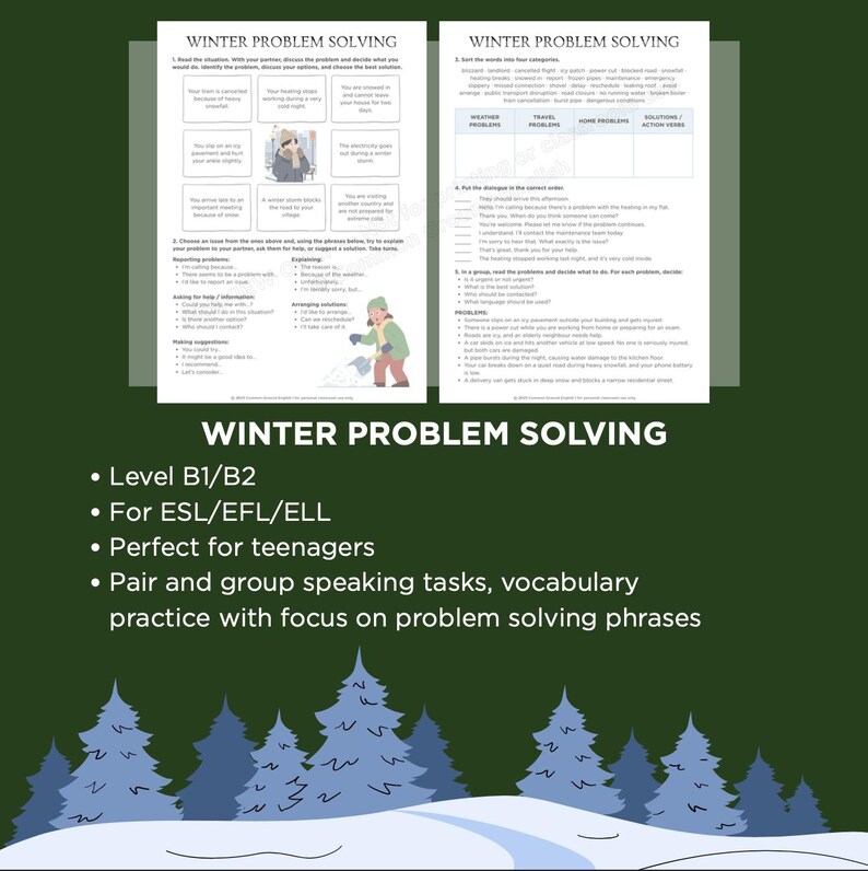 Winter & Christmas ESL Bundle B1–B2 | Speaking, Vocabulary, Reading ...