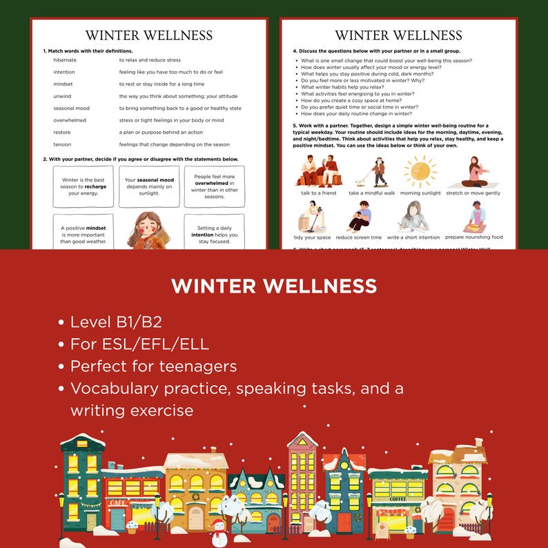 Winter & Christmas ESL Bundle B1–B2 | Speaking, Vocabulary, Reading ...