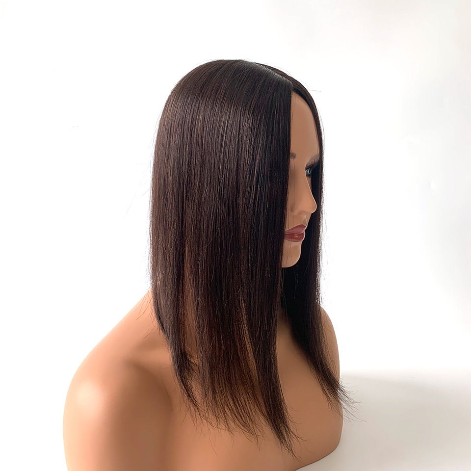 Silk Base Free Part Hair Topper Straight Brown 12x8cm With - Etsy