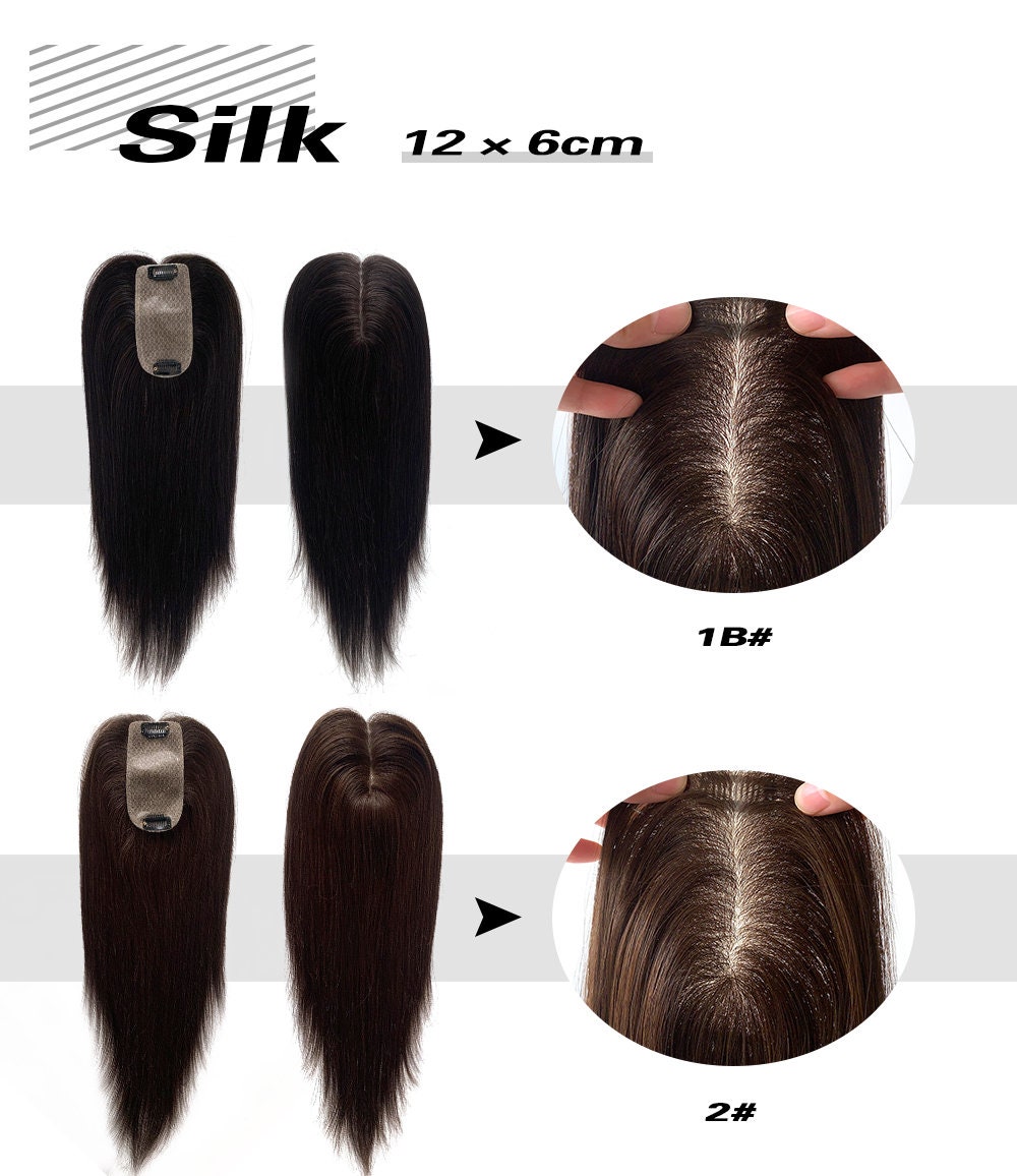 Silk Base Free Part Hair Topper Straight Brown 12x8cm With - Etsy