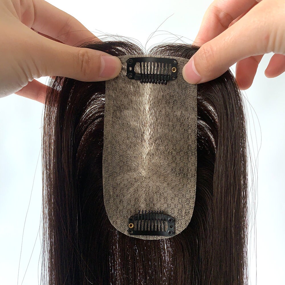 Silk Base Free Part Hair Topper Straight Brown 12x8cm With - Etsy