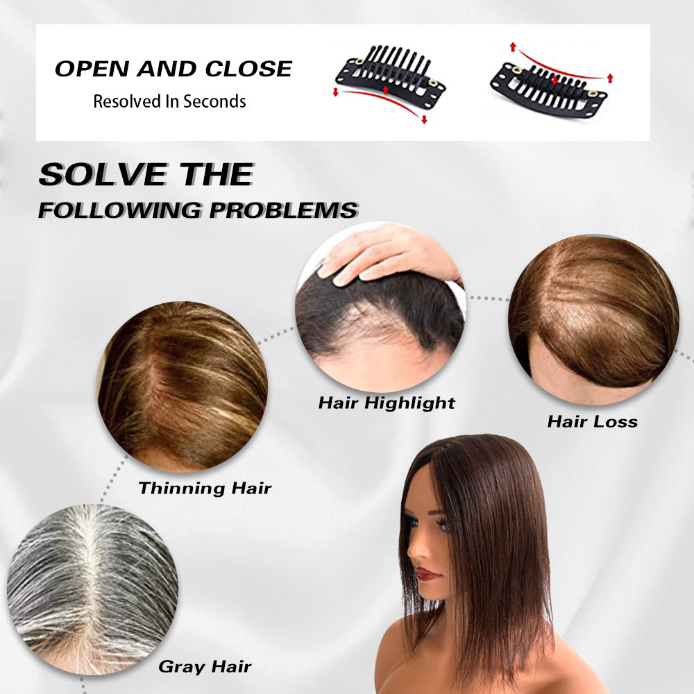 Silk Base Free Part Hair Topper Straight Brown 12x8cm With - Etsy