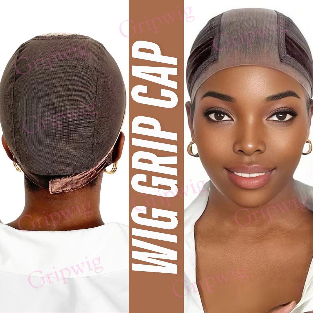 Wig Grip Cap With Wide Transparent Lace Built in Velcro Headband | With ...