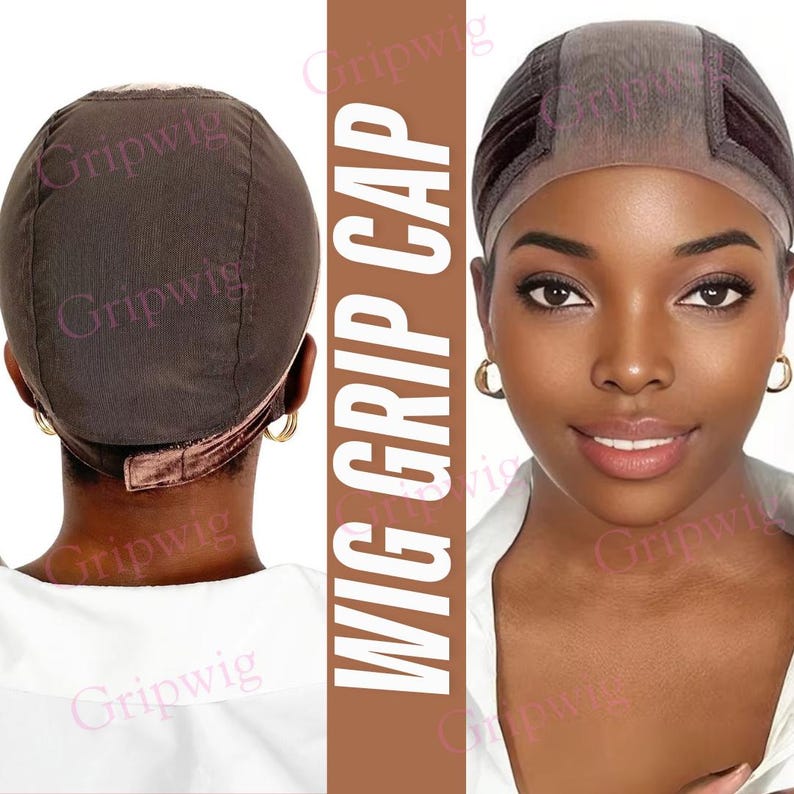 Wig Grip Cap With Wide Transparent Lace Built in Velcro Headband | With ...