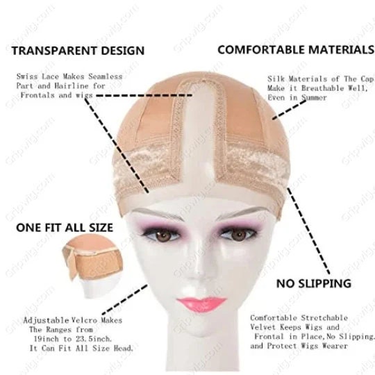 Lace Wig Grip Cap | Silk Cap With Built in Velcro Headband | Non Slip ...