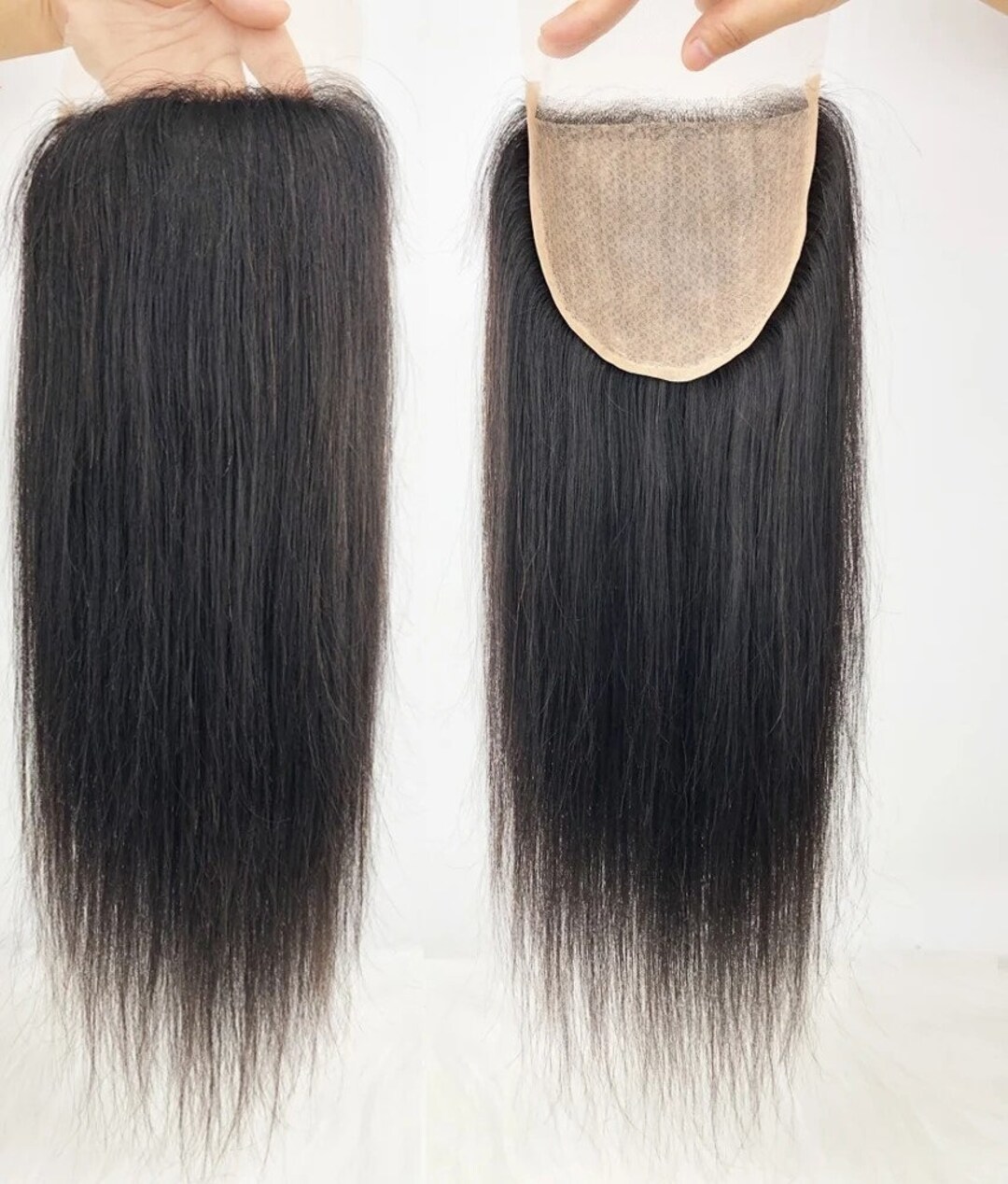 Silk Base Lace Closure 5x5inch Pu Silk Top With Clips in Brazilian Remy ...