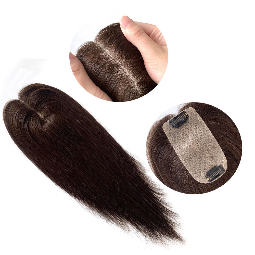 Silk Base Free Part Hair Topper Straight Brown 12x8cm With - Etsy