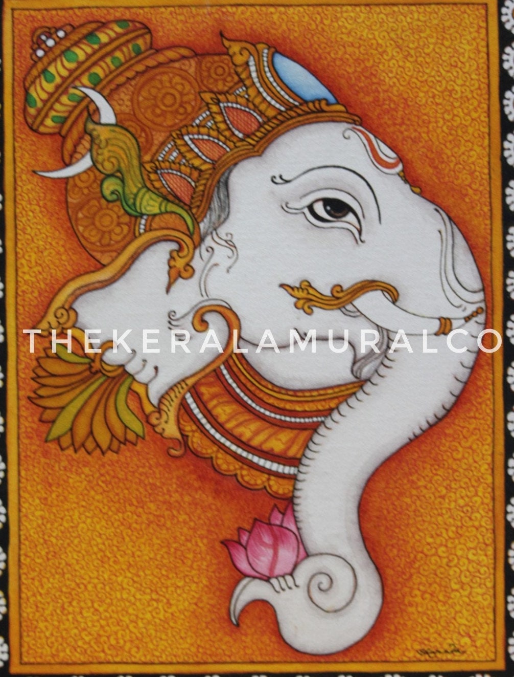 Ganesha Painting Kerala Mural Painting Original Handpainted - Etsy India