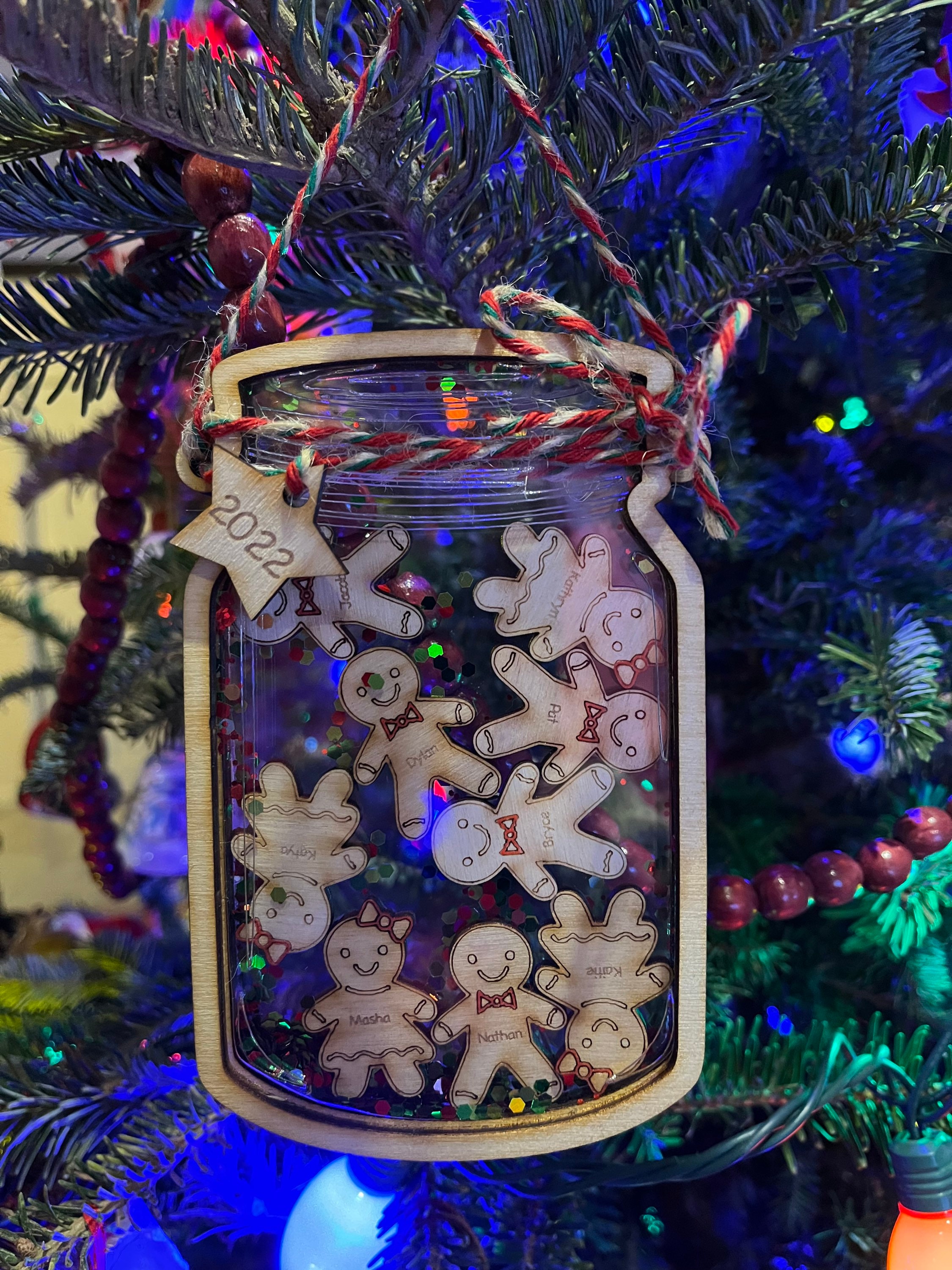 Family Gingerbread Mason Jar Ornament, Personalized, Custom, Shaker ...
