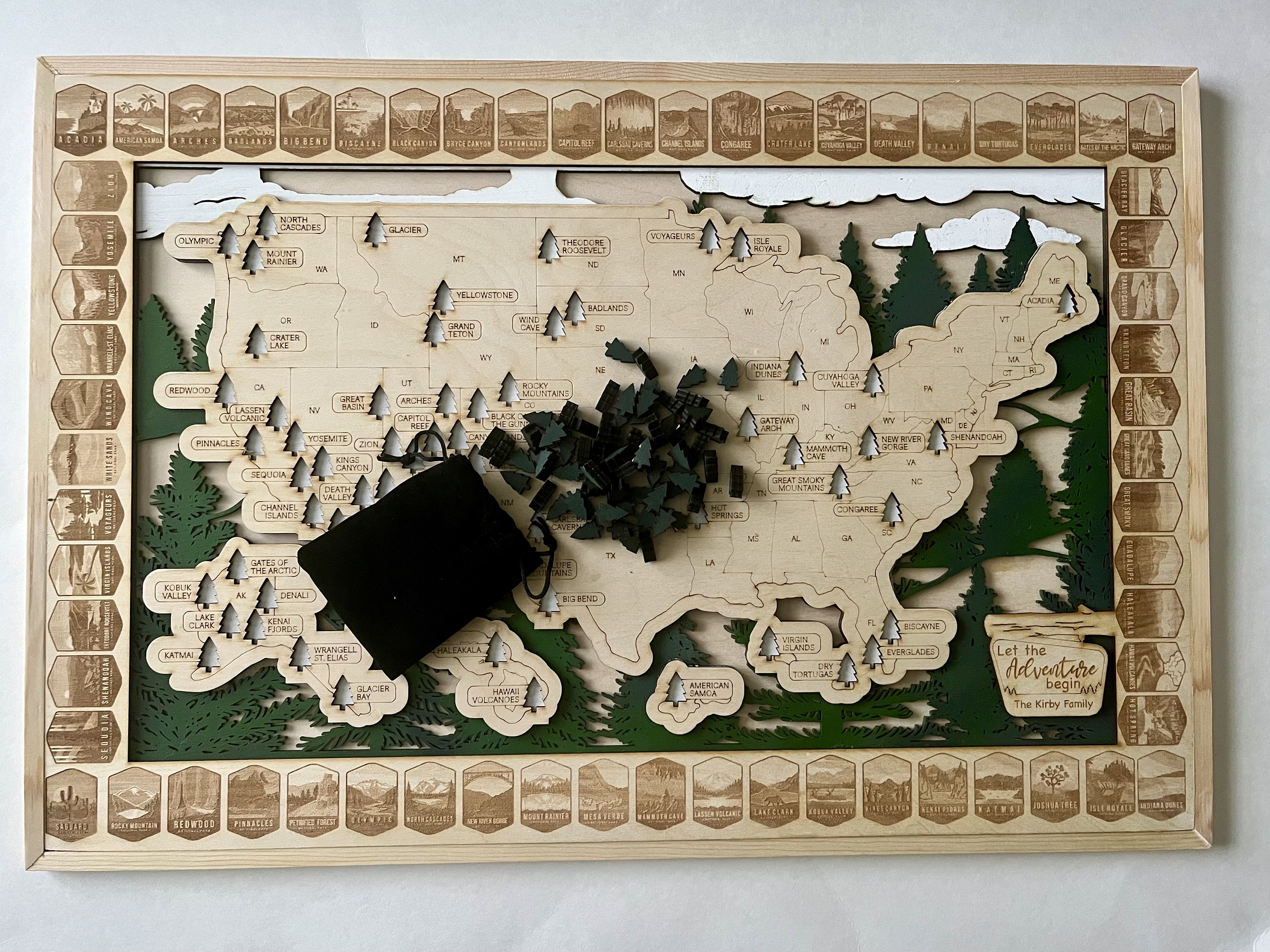 National Park Travel Map With Badges, Personalized - Etsy