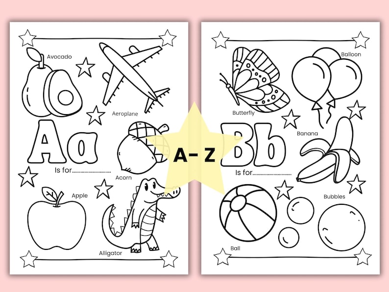 Printable Kids Alphabet Colouring Pages Fun & Educational A-Z Activity ...