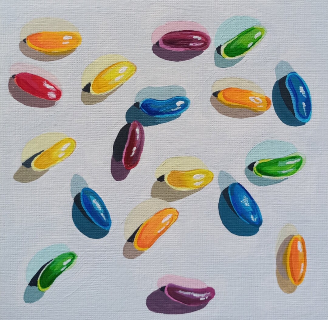 Jelly Beans - Original Still Life Acrylic Painting on Paper - Etsy