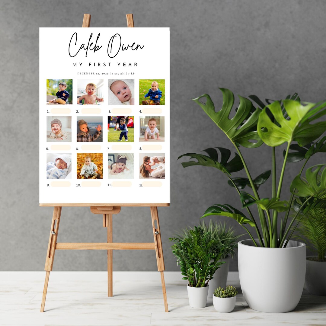 First Birthday Photo Game: Guess Baby's Age (digital Download Canva ...
