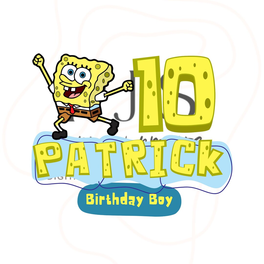 Personalized Spongebob Birthday SVG & PNG | Custom Spongebob Shirt ...