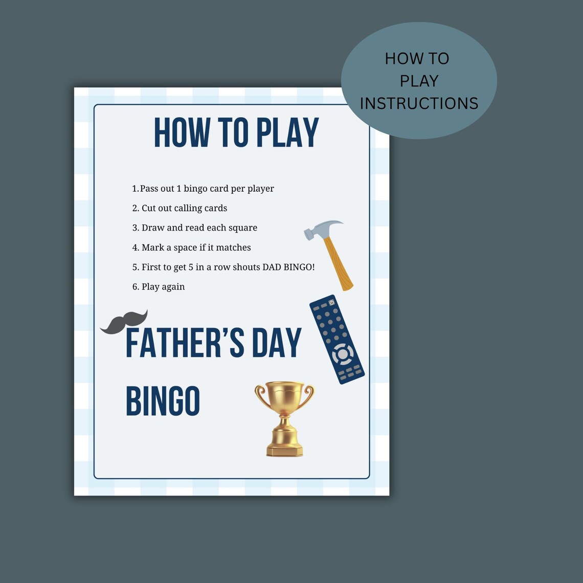 Father's Day Bingo Game: 10 Printable Cards, Family Party (PDF Download ...