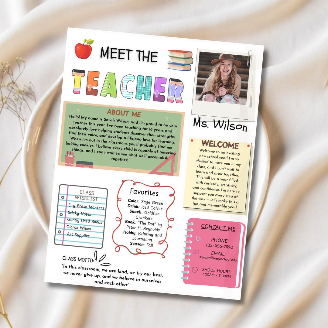 Editable Meet the Teacher Flyer Template: Back to School Newsletter ...