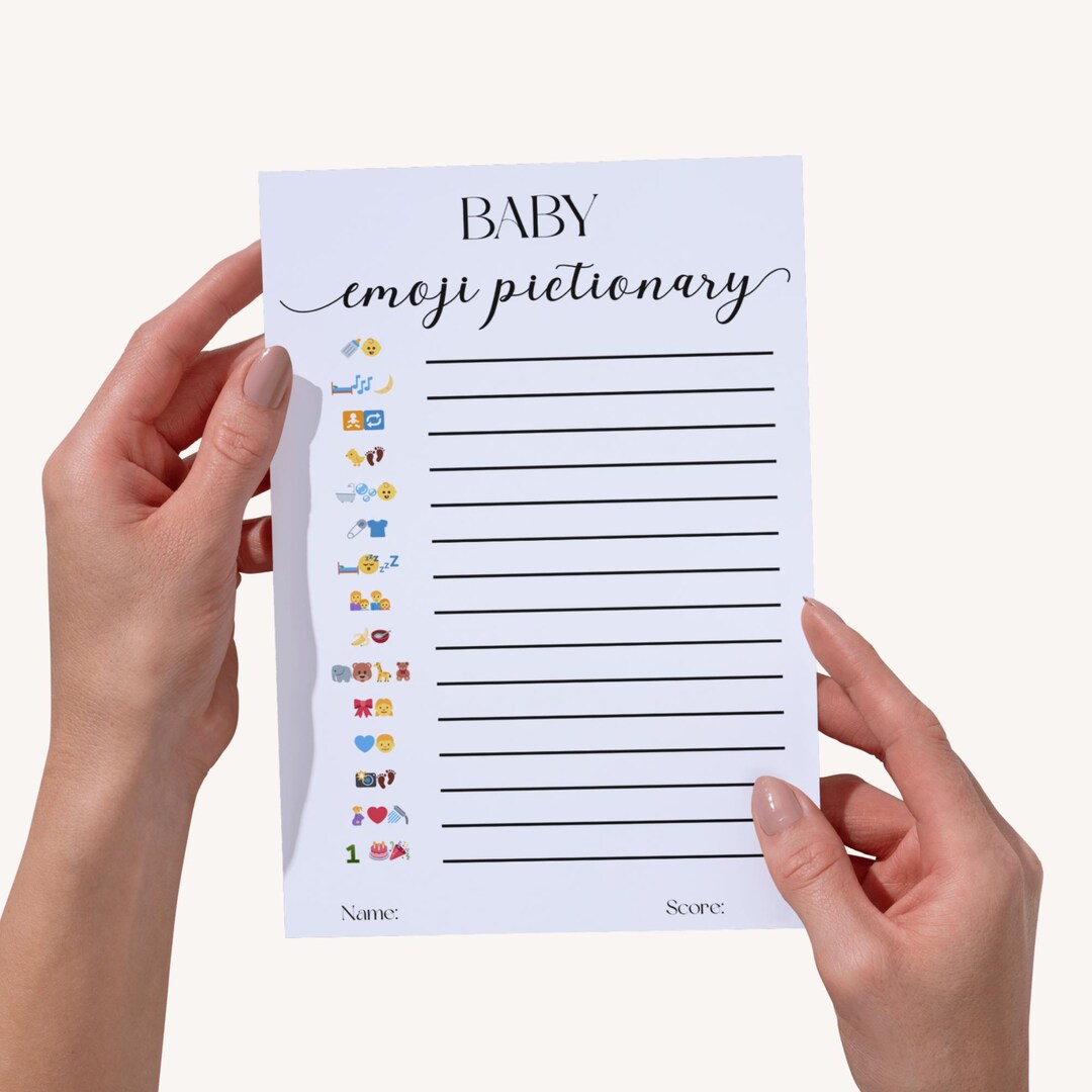 Baby Emoji Pictionary Baby Shower Game Baby Pictionary Baby Emoji Baby ...