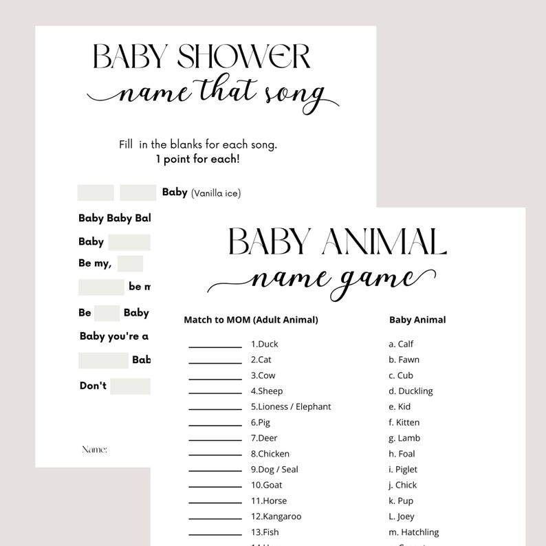 Gender Neutral Baby Shower Games Bundle: 10 Printable Activities ...
