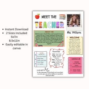 Editable Meet the Teacher Flyer Template: Back to School Newsletter ...
