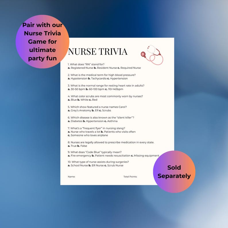 Editable Nurse Feud Game Printable Nursing Party Game PDF, Graduation ...