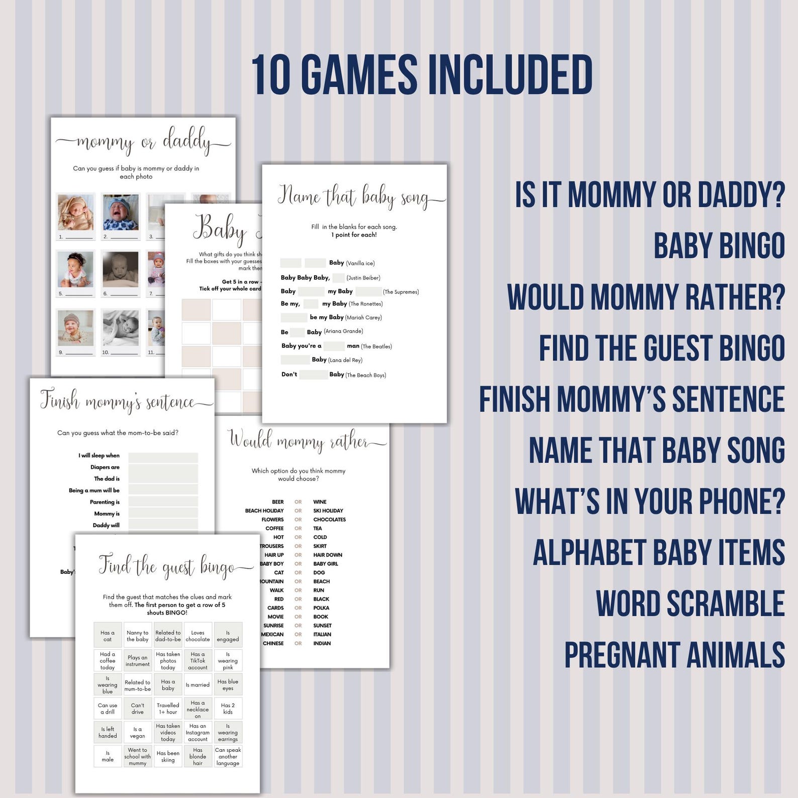 Baby-q Baby Shower Games Bundle: BBQ Theme (printable Canva Template ...