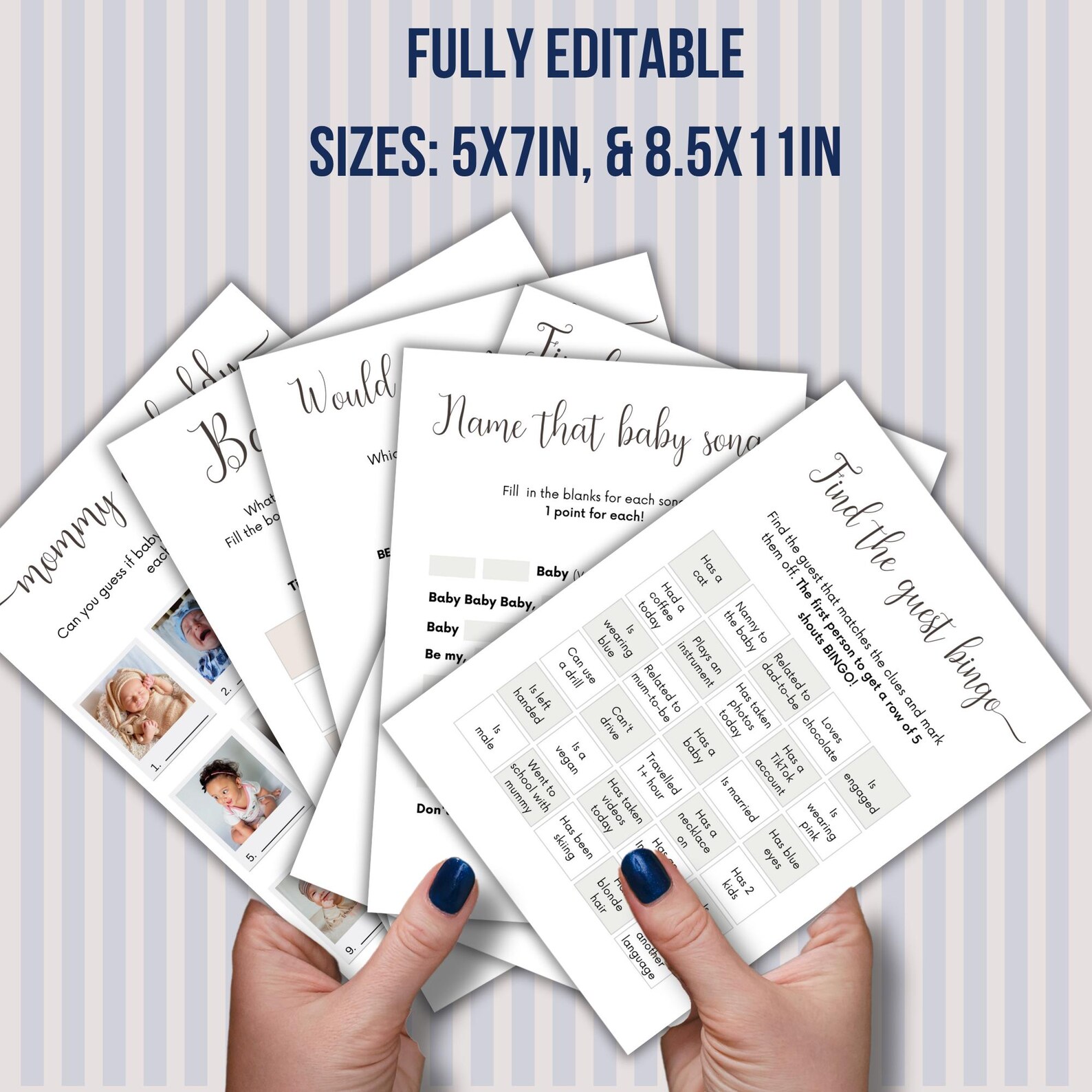 Baby-q Baby Shower Games Bundle: BBQ Theme (printable Canva Template ...