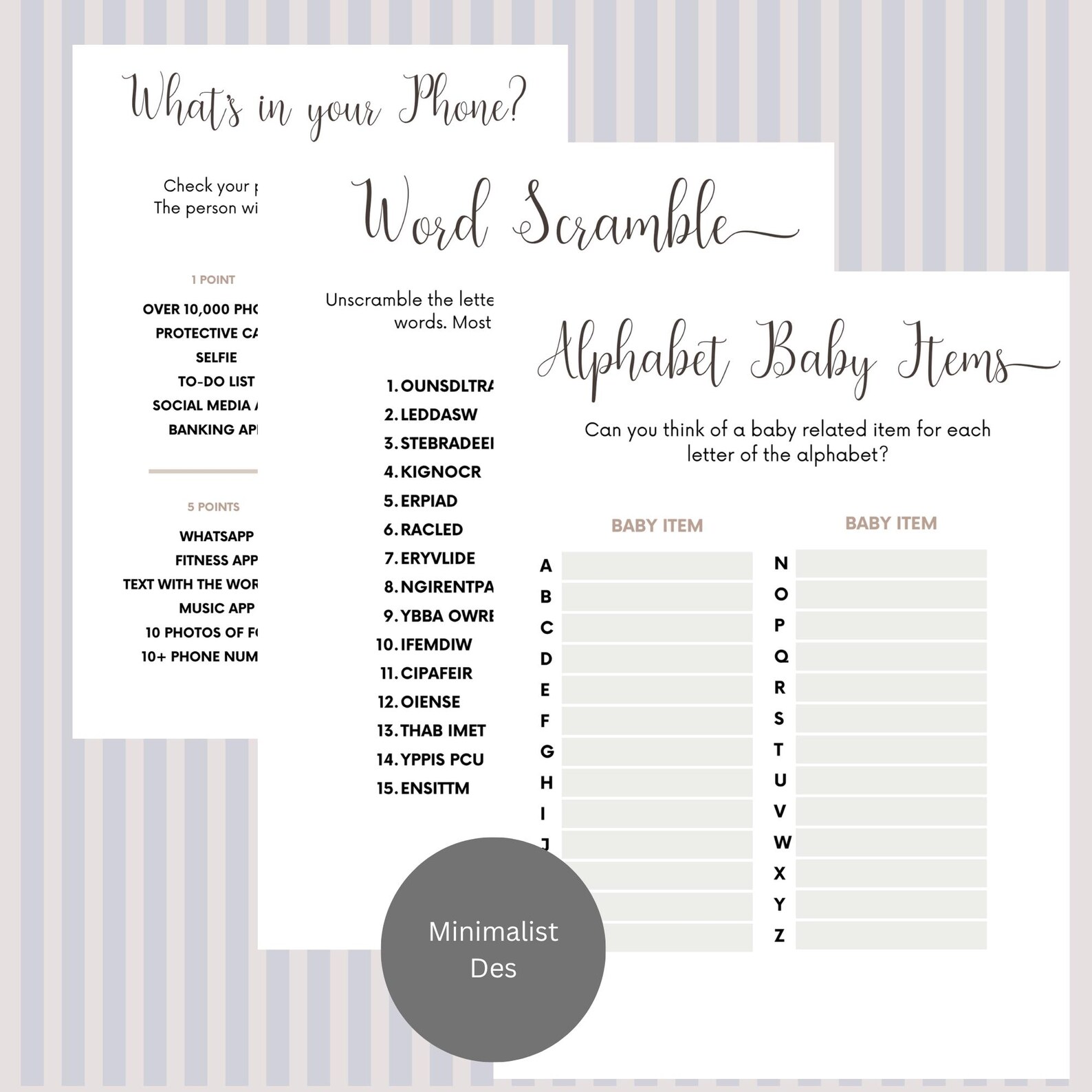 Baby-q Baby Shower Games Bundle: BBQ Theme (printable Canva Template ...