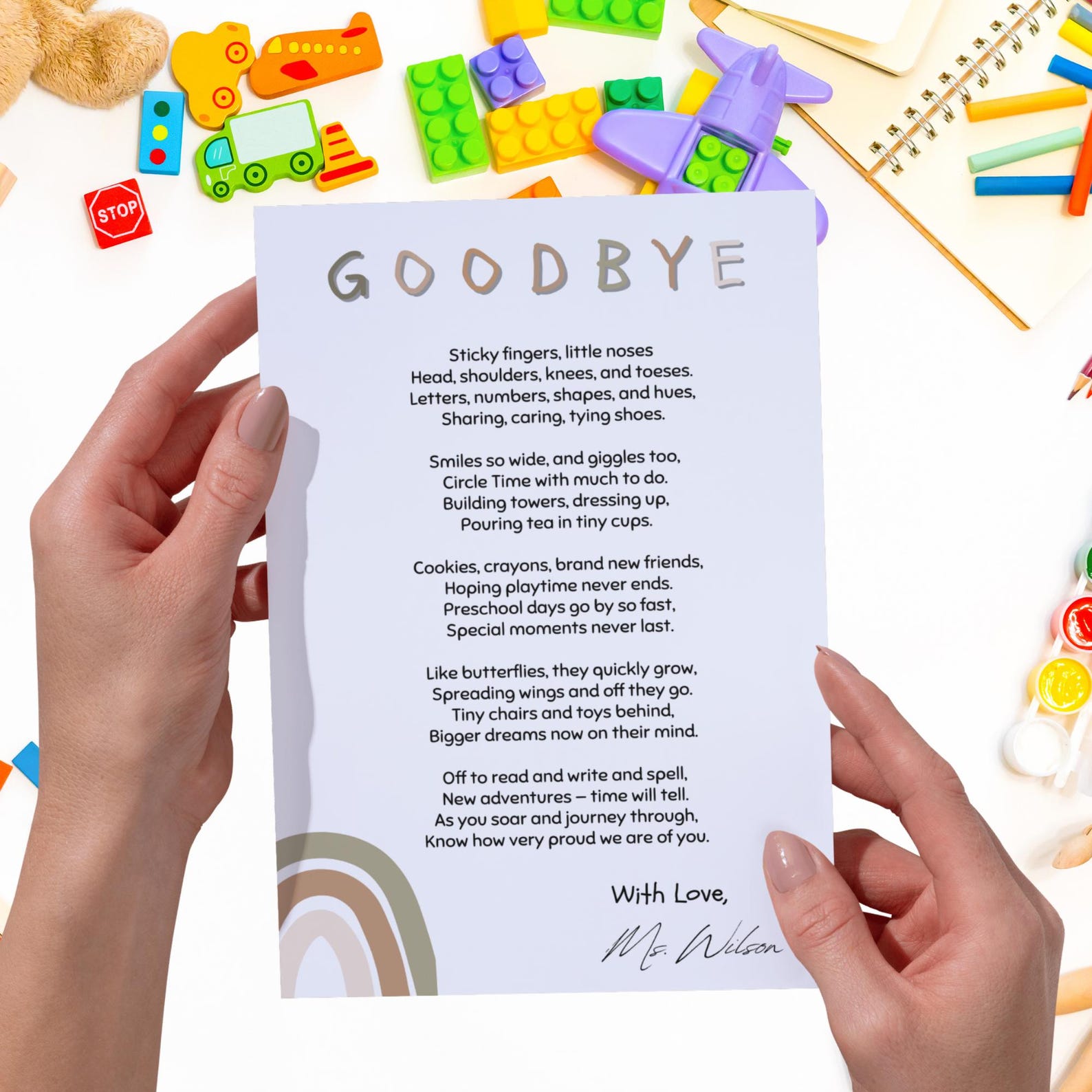 Preschool Graduation Poem: Teacher Keepsake, Editable Template (digital ...
