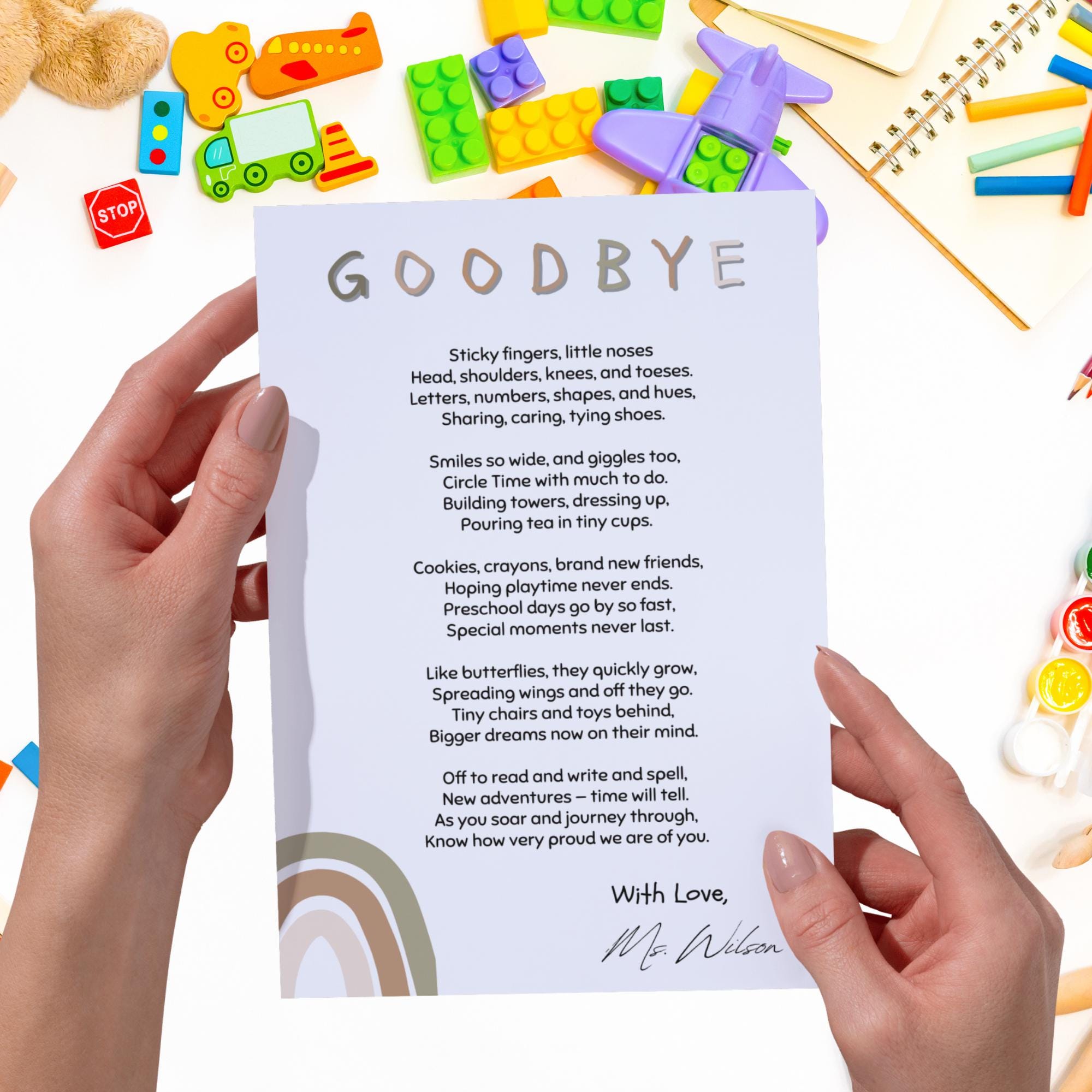 Preschool Graduation Poem Printable | Editable Canva Template | Kids ...