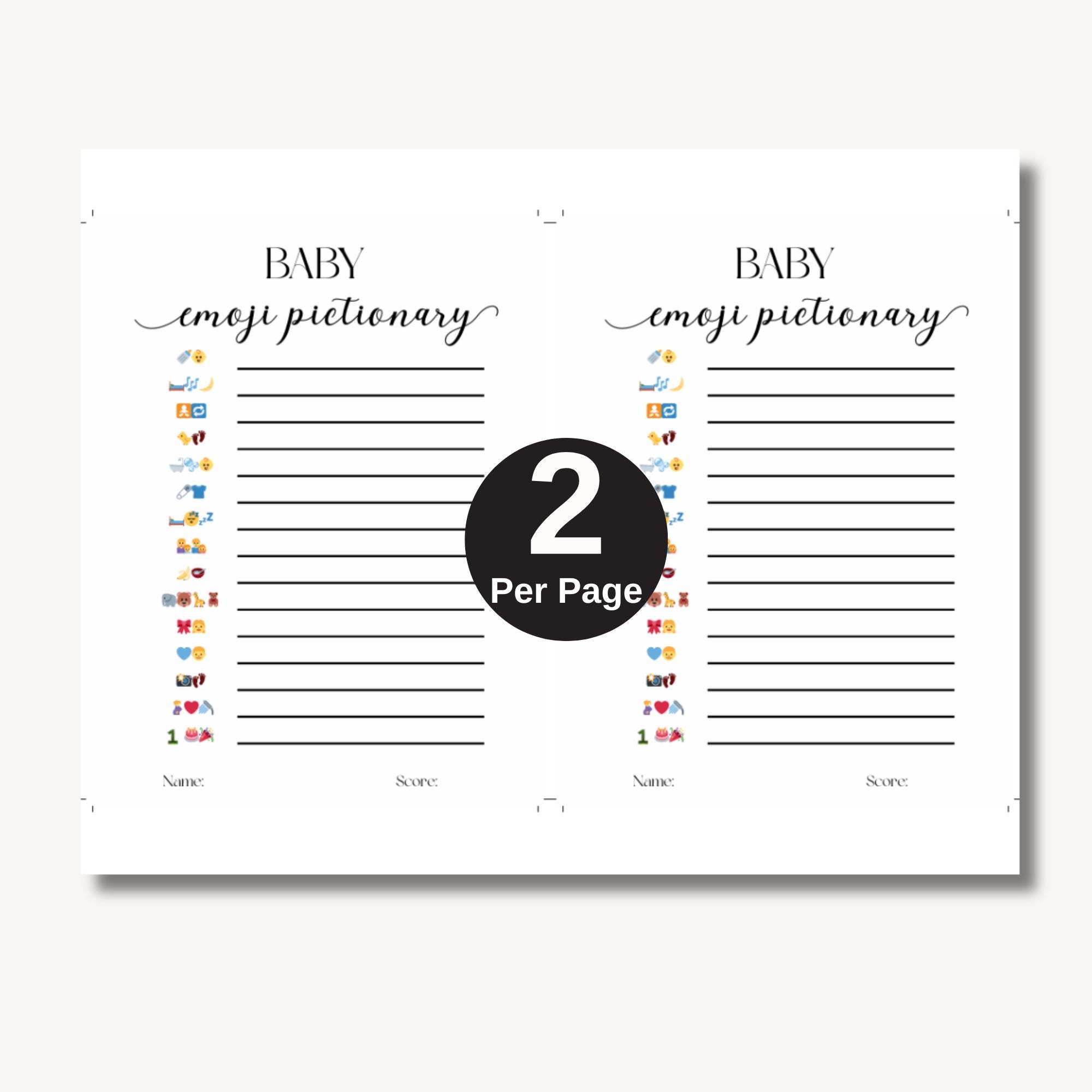 Baby Emoji Pictionary Baby Shower Game Baby Pictionary Baby Emoji Baby ...