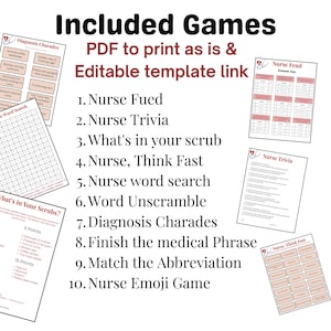 Nurse Party Games Bundle: 10 Printable Team Activities (PDF) - Etsy