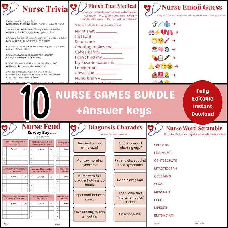Nurse Games - Etsy