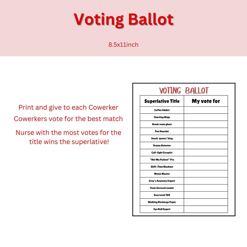 Funny Nurse Award Certificates: 50 Printable Superlatives (digital ...