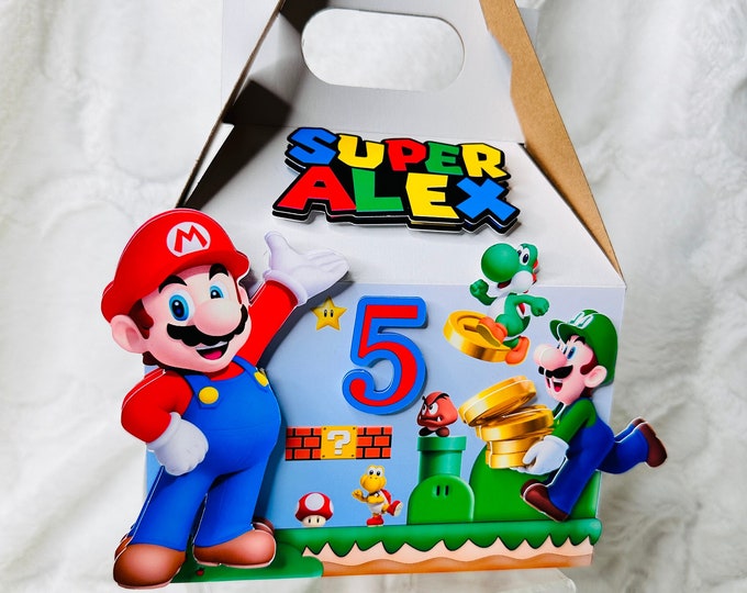 Favor Box Súper Mario Bros, Party Decoration Super Mario Bros, Favor ...