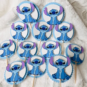 Stitch Cupcake Topper, Stitch Topper, Party Decor Stitch, Stitch Themed ...