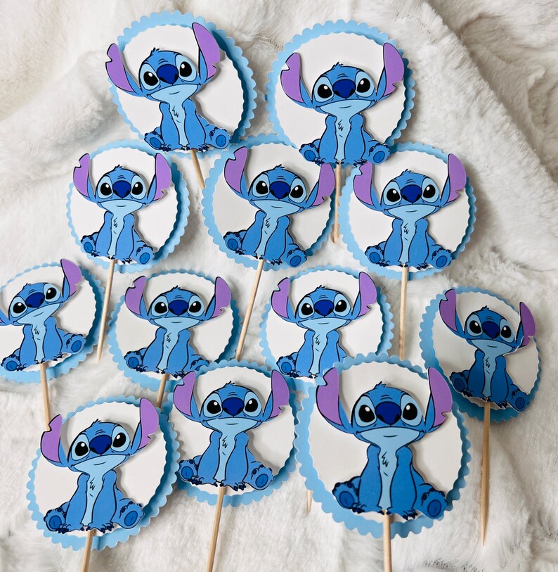 Stitch Cupcake Topper Stitch Topper Party Decor Stitch - Etsy