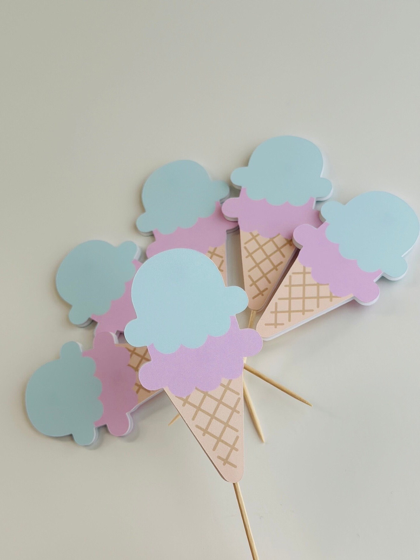 Ice Cream Cupcake Toppers Theme Set of 12 Birthday Ice - Etsy